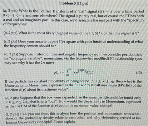 Solved A 2 Pts What Is The Fourier Transform Of A Flat