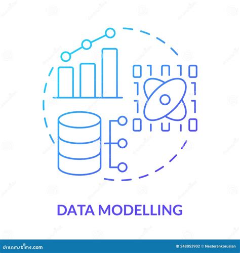 Data Modelling Blue Gradient Concept Icon Stock Vector Illustration