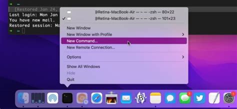 Run A New Terminal Command Directly From The Dock On Mac