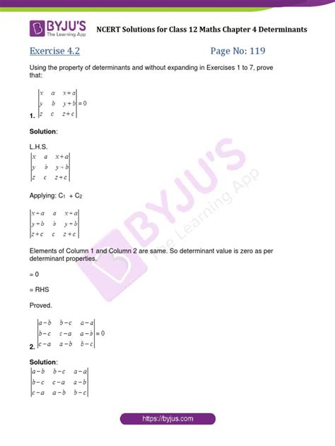 applying properties of determinants to prove identities and calculate