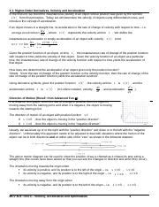 MCV 4U1 Unit 4 Class Notes Revised January 2019 Docx 3 1 Higher Order Derivatives