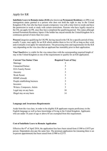 Apply For Ilr Pdf Travel