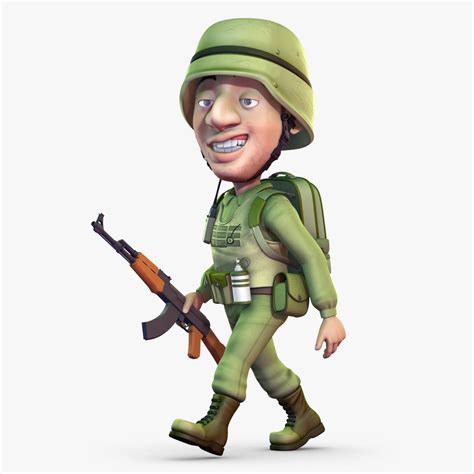 딱딱한 만화 군인 3d 모델 199 Ma Fbx Obj Free3d