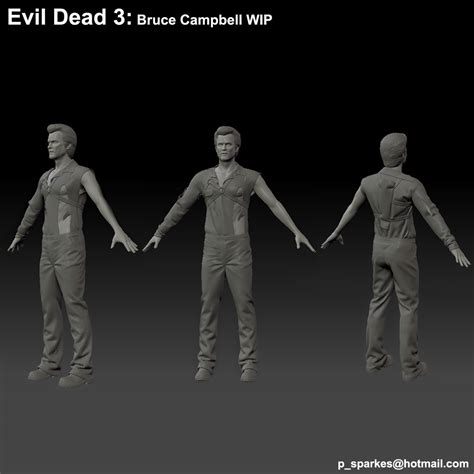 Artstation Evil Dead 3 Bruce Campbell Wip
