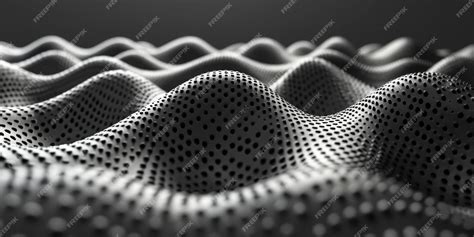 Black And White Abstract Wave Pattern With Dotted Surface Design For A