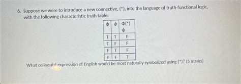 6 Suppose We Were To Introduce A New Connective