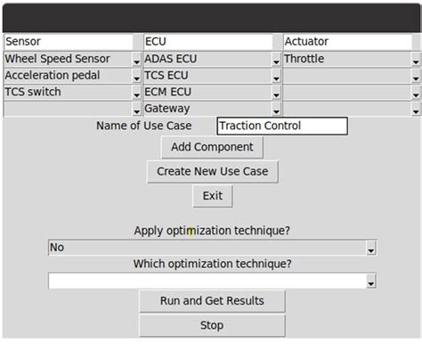 vive simulation window for use case initialization shown for traction
