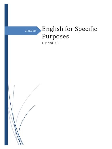 Difference Between Esp And Egp Pdf Language Education English