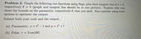Solved Problem 2 Graph The Following Two Functions Using
