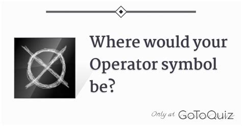 Where Would Your Operator Symbol Be