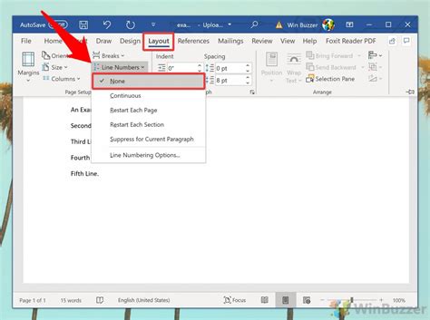 Microsoft Word How To Add Or Remove Line Numbers WinBuzzer