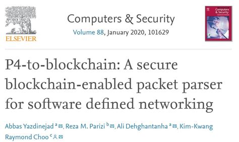 A Secure Blockchain Enabled Packet Parser For Software Defined Networking