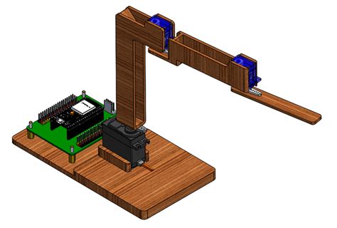 robot planar 3r control with esp32 3d cad model library grabcad