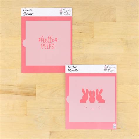 Hello Peeps Stencil For Decorating Easter Cookie Confection Couture Stencils