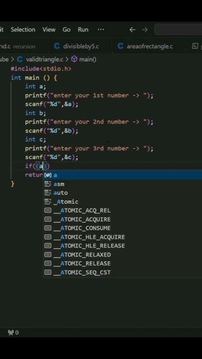find valid and invalid triangle in c language shorts trending