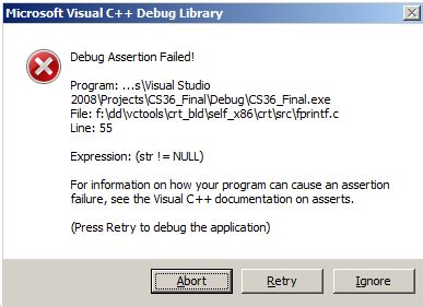 C C Programming Debug Assertion Error Stack Overflow