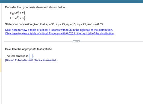 Solved Consider The Hypothesis Statement Shown Below Chegg