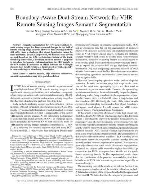 Boundary Aware Dual Stream Network For Vhr Remote Sensing Images Semantic Segmentation Pdf
