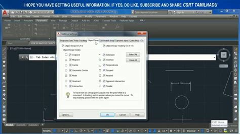 90 (STATUS BAR) OBJECT SNAP TRACKING AUTOCAD, CREATING TEMPORARY OSNAP TRACKING - YouTube