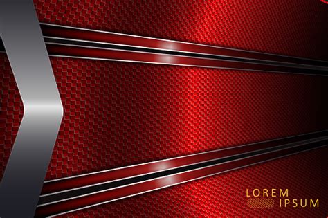 화살표가 있는 기하학적 빨간색 텍스처 컴포지션 원근 법 효과가 있는 테두리 금속에 대한 스톡 벡터 아트 및 기타 이미지 금속 반짝이는 빨강 Istock