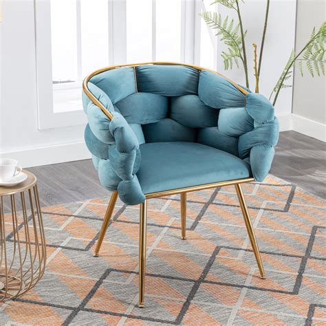 Modern Velvet Accent Chair Upholstered Single Sofa Reading Chair With