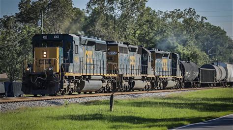 Csx 4063 Sd40 3 Leads L727 05 Through Patternson Ga At 60mph 090623