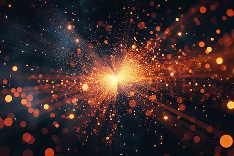 Abstract Particle Explosion On Dark Background Premium Ai Generated Image