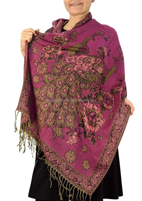 Latest Design Embroidery Border Design Women Pashmina Shawl Plain Black