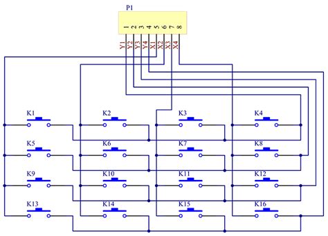 4x4 Keypad Schematic Diagram