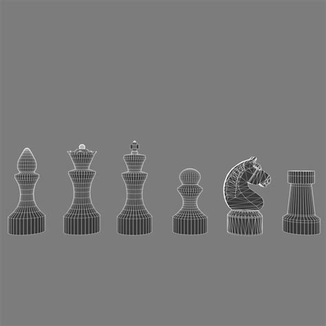 체스 세트 3d 모델 7 Blend Dae Fbx Obj Free3d