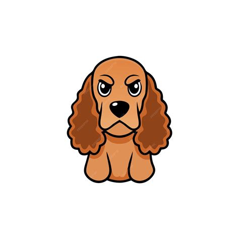 Premium Vector A Simple Vector Cartoon Cocker Spaniel Dog Angry
