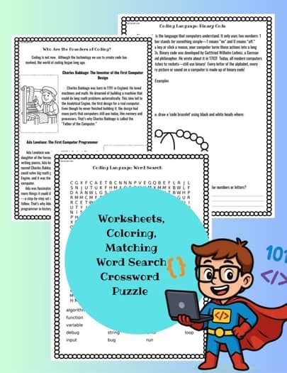 What Is Coding Binary Code History Math Workbook Activities Print
