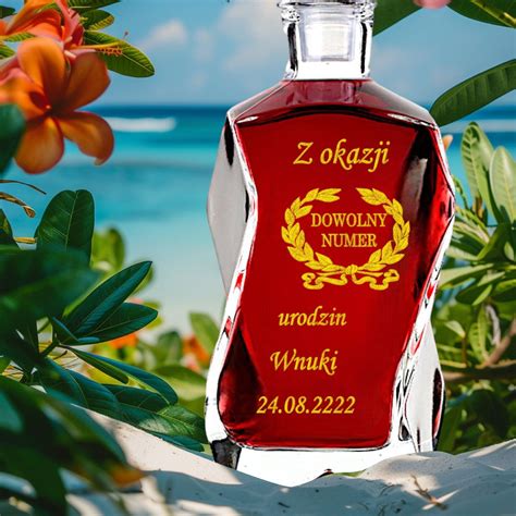 Piękna Karafka Butelka Z Grawerem Na Whiskey Whisky Likier Alkohol Prezent Na 1 99 Urodziny Dla