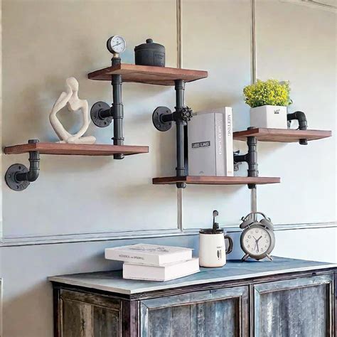 Williston Forge Industrial Shelving 4 Shelf Rustic Pipe Shelving Unit