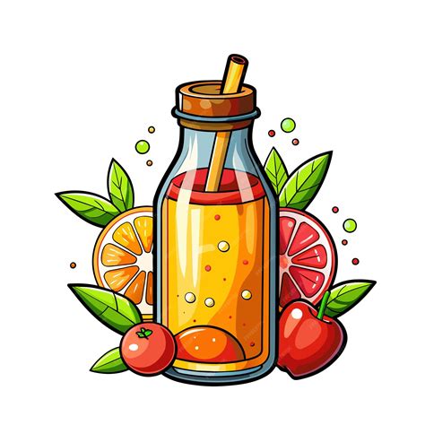 Premium Vector Fruit And Berry Juice In Bottle Cartoon Style On White