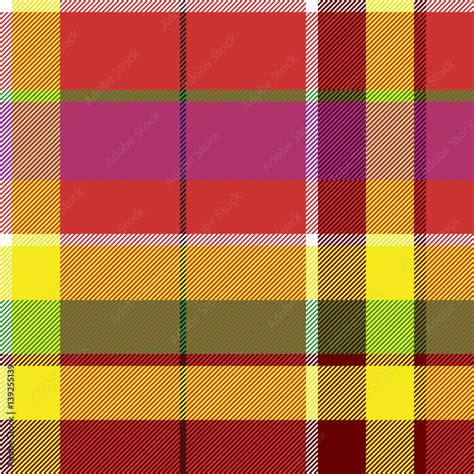 Madras Colored Plaid Diagonal Fabric Texture Seamless Pattern Stock