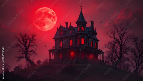 Halloween Night With Castle 4k Pc Wallpaper Stock Illustration Adobe