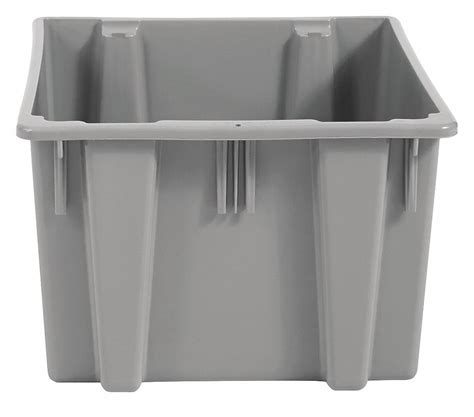 Stack And Nest Container Gray InH X InL X InW EA Grainger