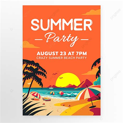 Summer Template Beautiful Colorful Hot Summer Poster Vector Template