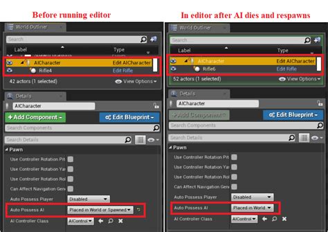 why does my ai character s auto possess ai variable keep resetting to