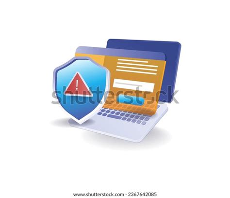 Computer Data Security Warning Flat Illustration Stock Vector Royalty