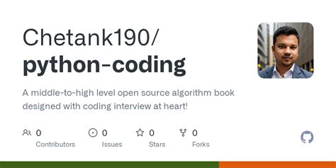 Github Chetank190python Coding A Middle To High Level Open Source Algorithm Book Designed