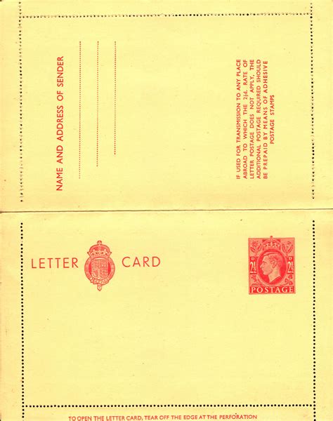 Gb Postal Stationery Letter Cards Collect Gb Stamps