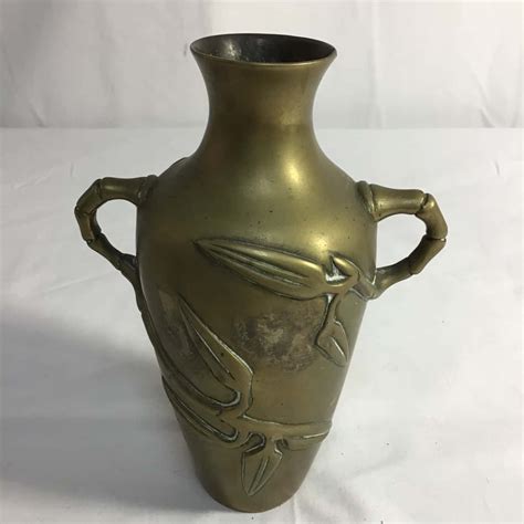 “reduced” Vintage Japanese Solid Brass Vase