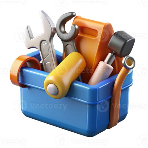 D Illustration Toolkit Blue Toolbox Png