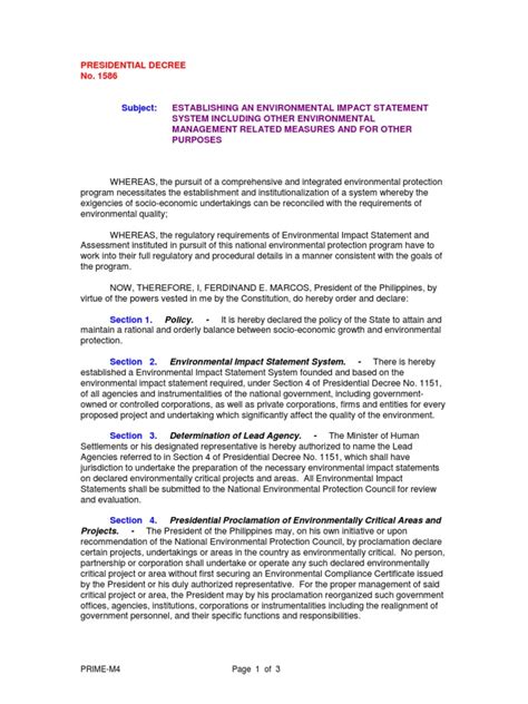 Pd 1586 Philippine Eis System Pdf Environmental Impact Assessment