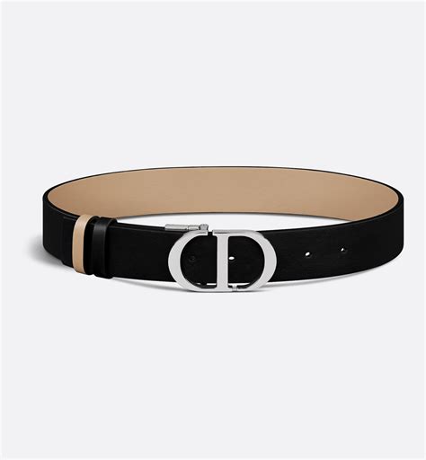 30 Montaigne Reversible Belt Black And Biscuit Smooth Calfskin 35 Mm