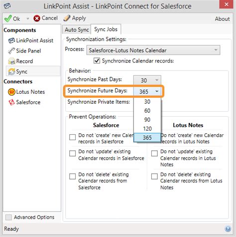 Configuring Linkpoint Connect Manual Sync Settings Ibm Notes Salesforce Knowledge Base