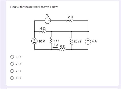 Solved Solve The Problem Using KCL And KVL Show Solutions Find Vx For Course Hero