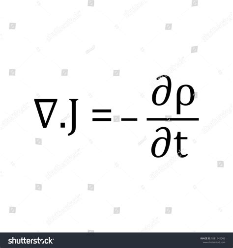 Divergence Current Density Continuity Equation Stock Vector Royalty